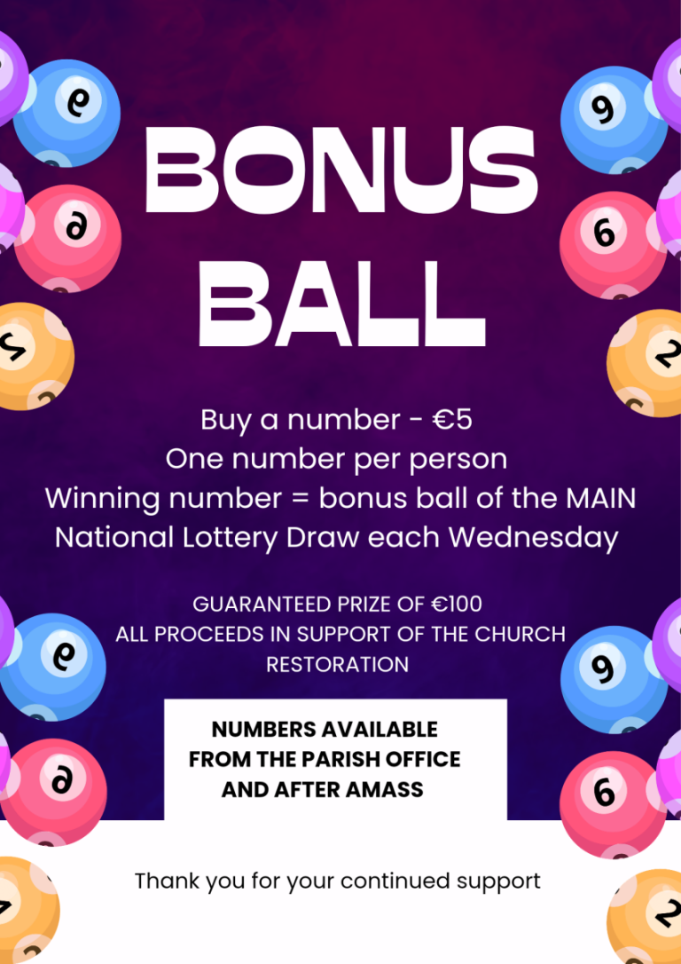 Support Parish Fundraising with our Bonus Ball - Priorswood Parish